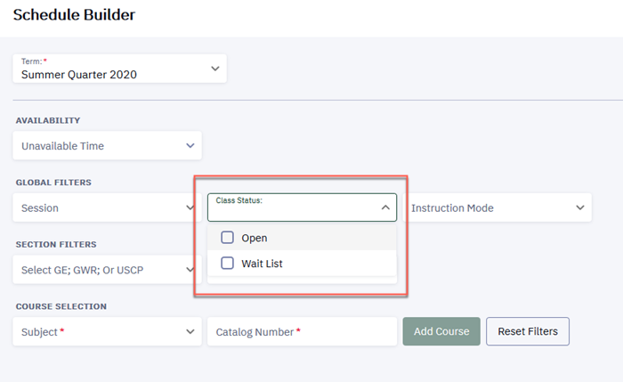 Schedule Builder - Office of the Registrar - Cal Poly, San Luis Obispo